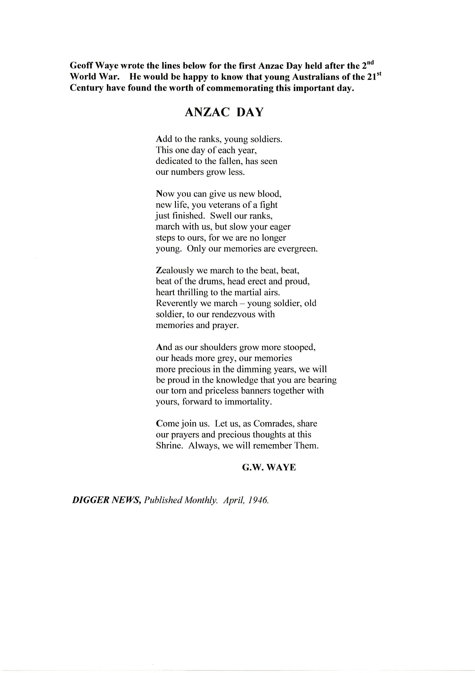 Virtual War Memorial | Geoffrey Warwick (Zane) WAYE