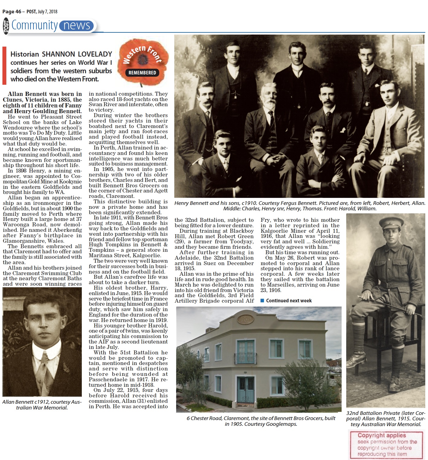 Allan Bennett (1885-1916) | WikiTree FREE Family Tree