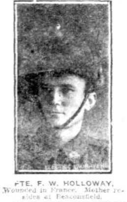 Virtual War Memorial | Frederick William HOLLOWAY